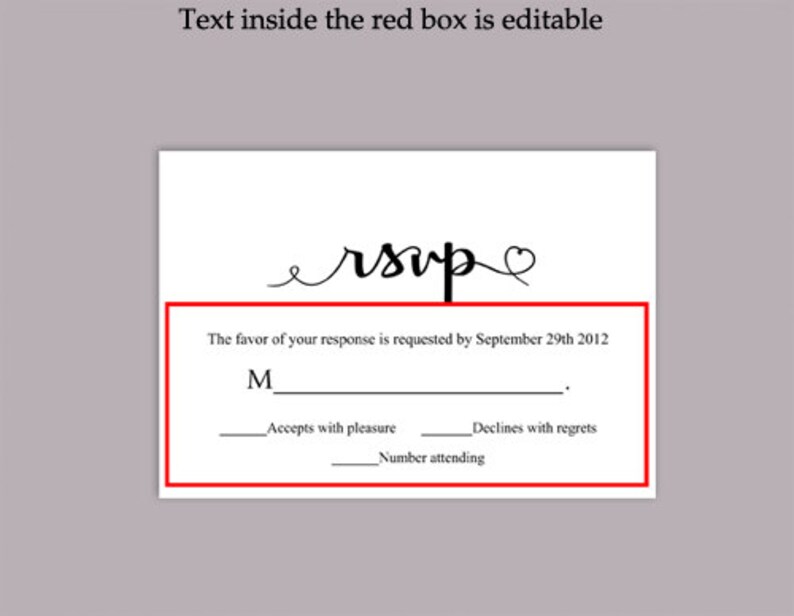 DIY Wedding RSVP Template Download Printable Wedding Rsvp Cards ...
