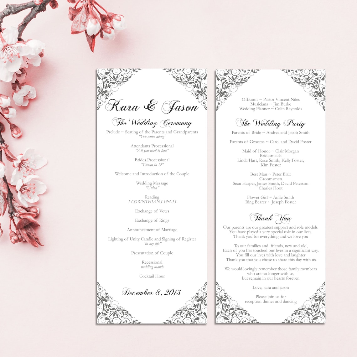 Wedding Program Template DIY Editable Word File Instant Download ...
