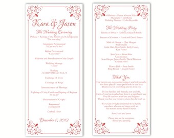 Wedding Program Template DIY Editable Word File Instant