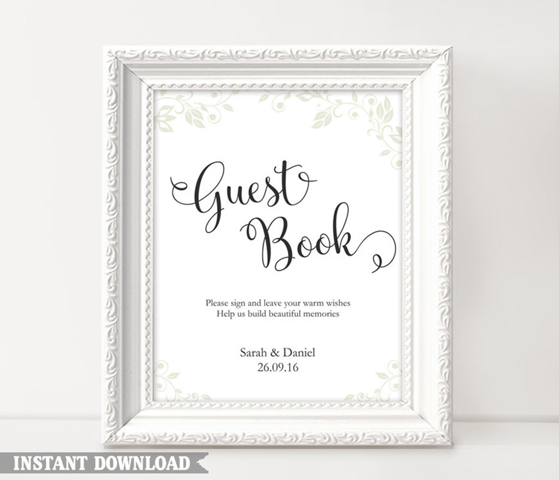 Guest Book Sign Wedding Guest Book Sign Printable Guest Book - Etsy