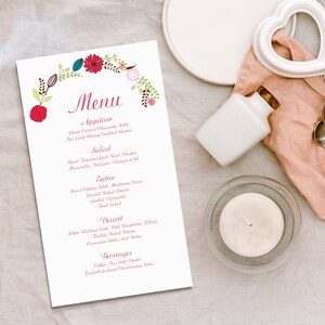 Wedding Menu Template DIY Menu Card Template Editable Text - Etsy