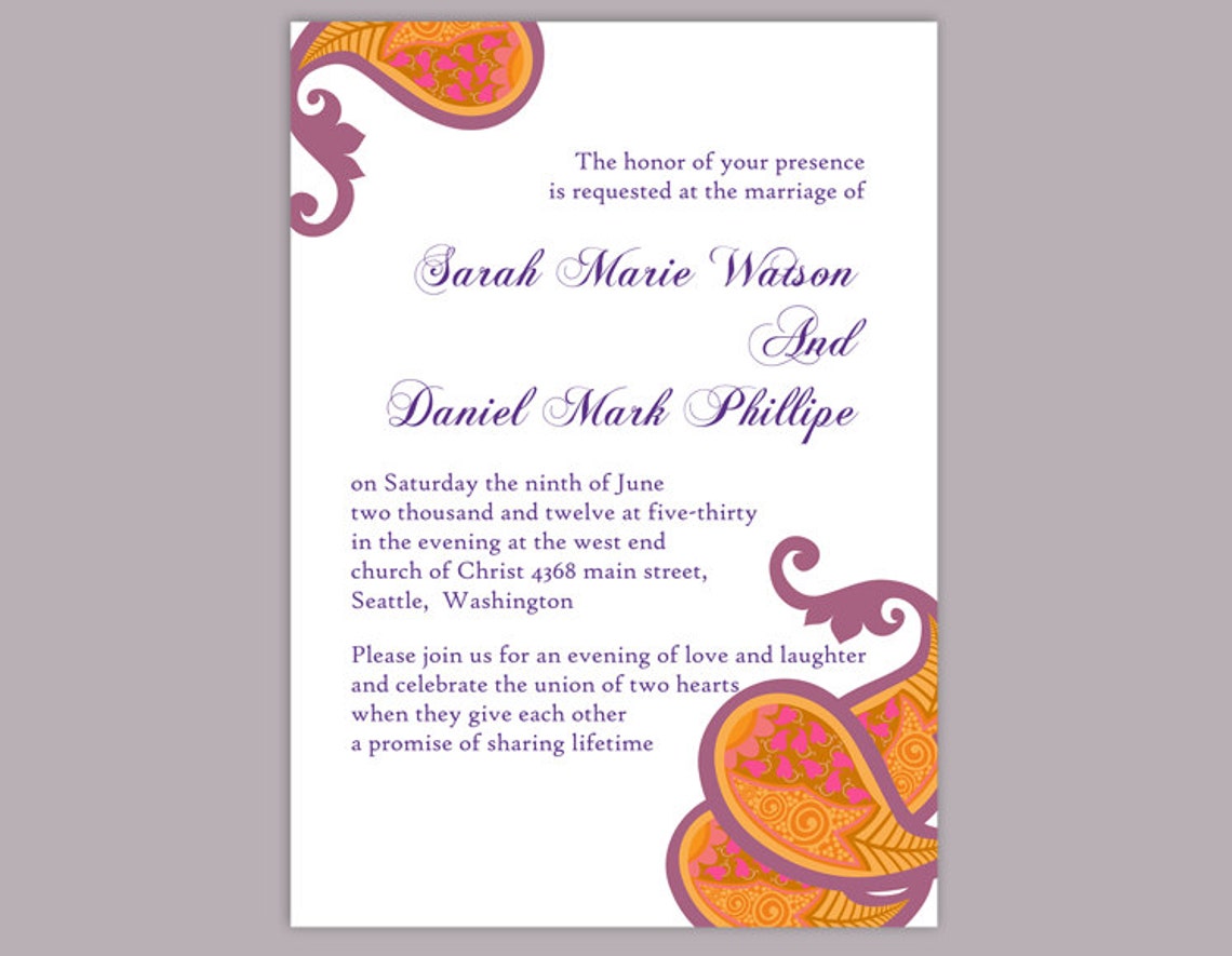 Bollywood Wedding Invitation Template Download Printable Invitations ...