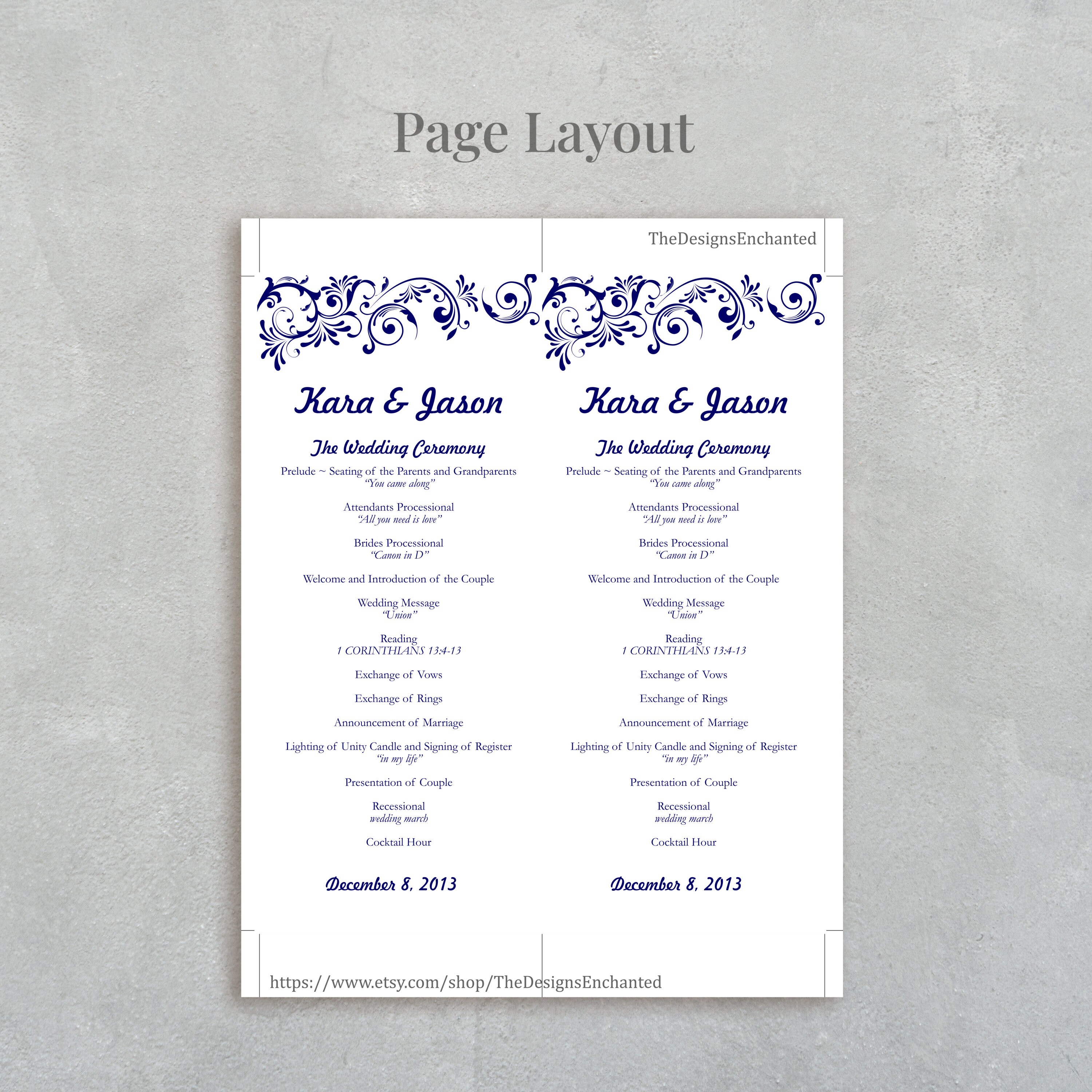 Wedding Program Template DIY Printable Wedding Program - Etsy