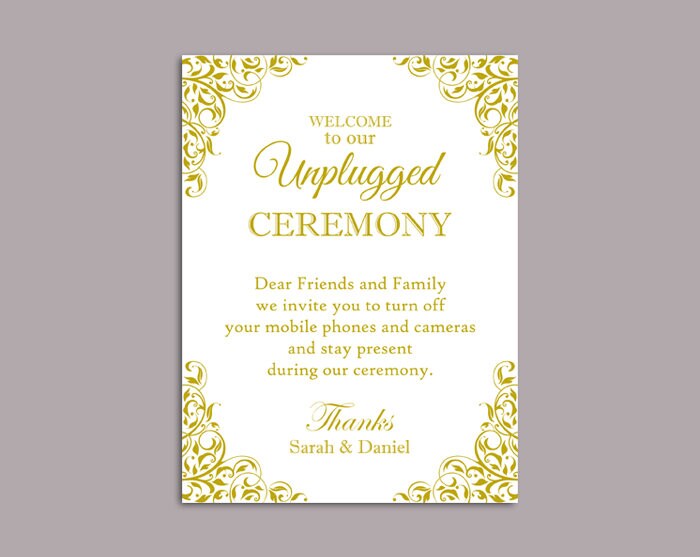Unplugged Wedding Sign Unplugged Ceremony Sign Unplugged - Etsy