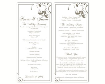 Wedding Program Template DIY Editable Word File Instant