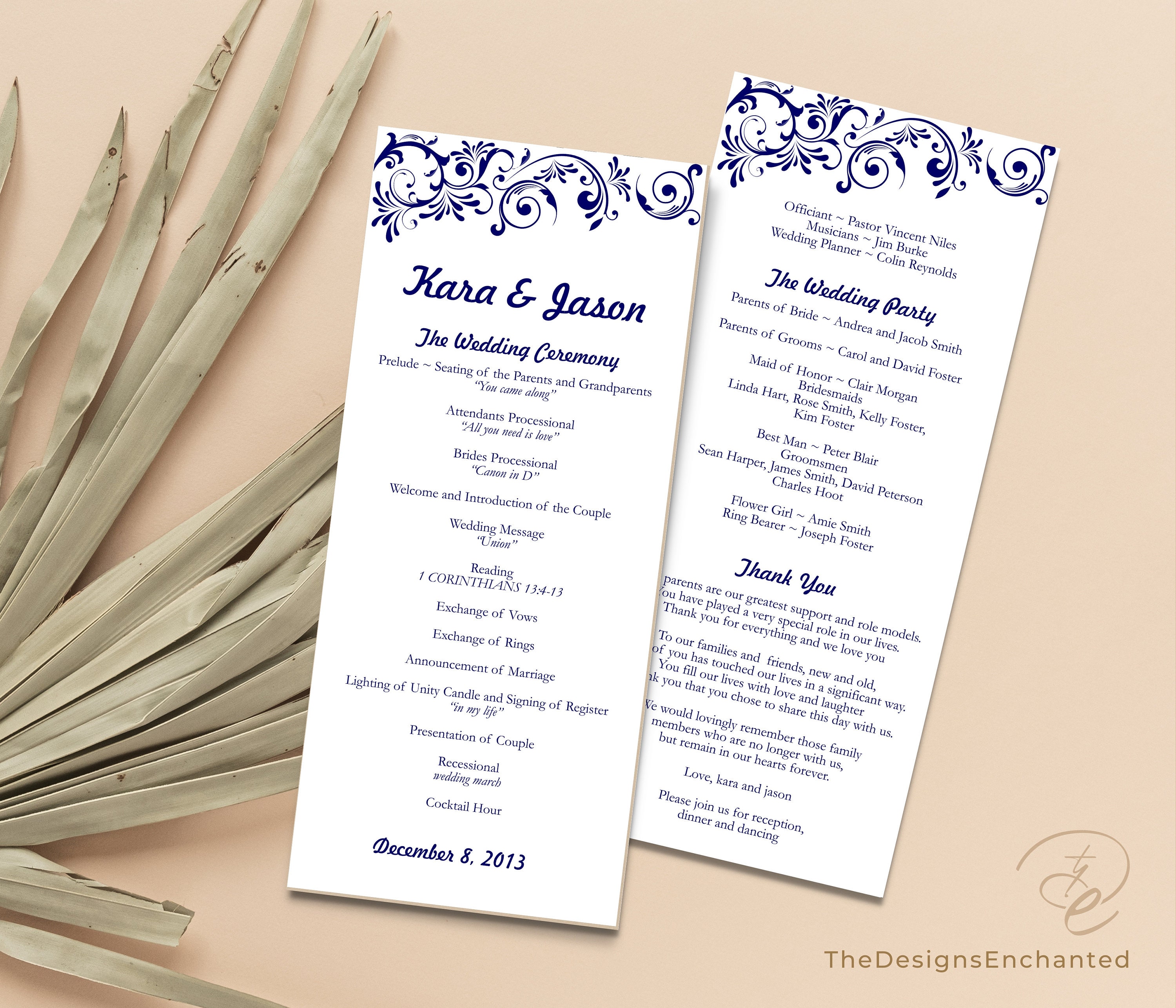 Wedding Program Template DIY Printable Wedding Program - Etsy