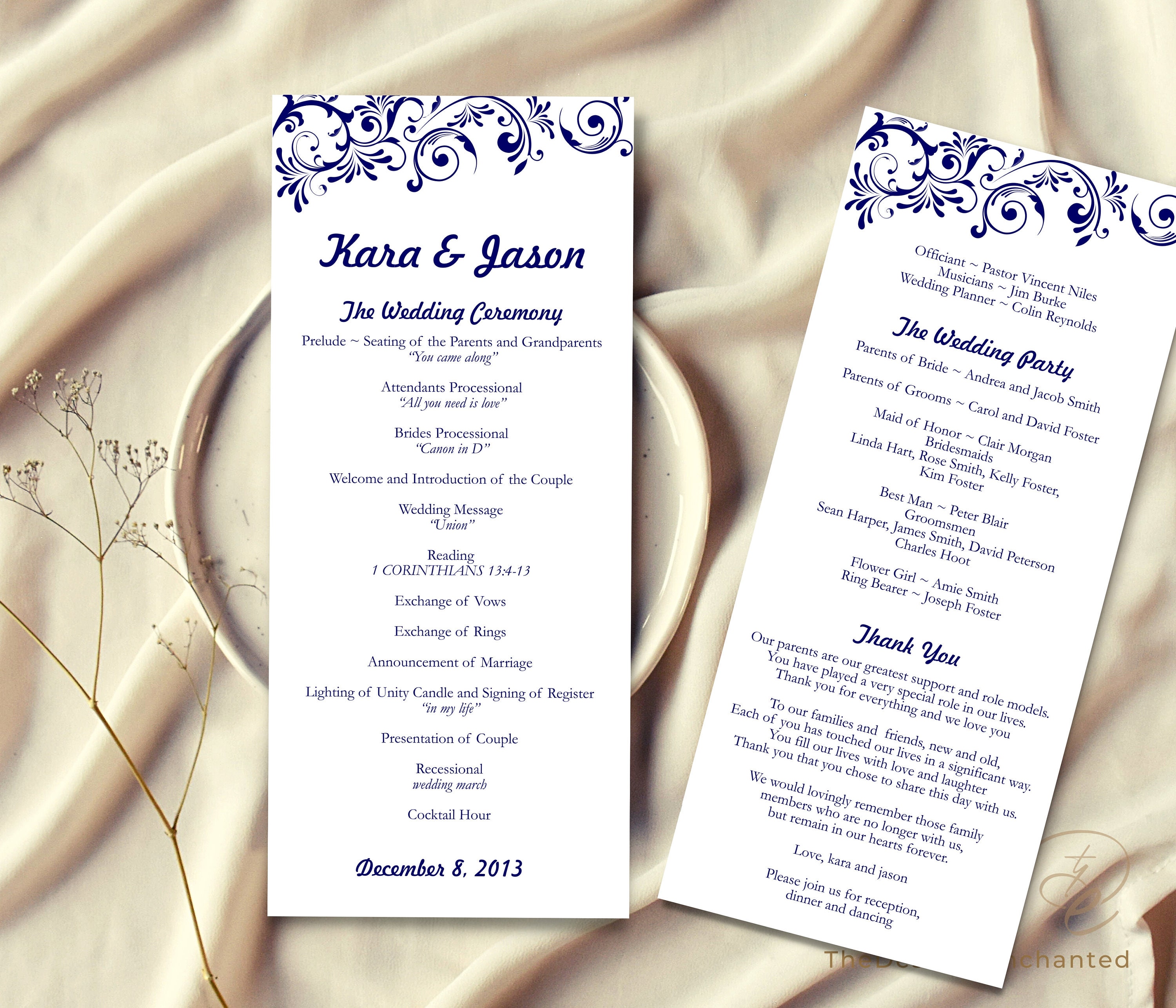 Wedding Program Template DIY Printable Wedding Program - Etsy