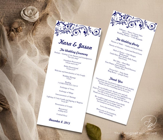 Free Downloadable Wedding Program Template That Can Be Printed