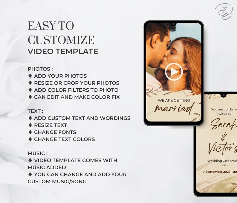 Wedding Video Invitation Template, Wedding Animated Card, Digital ...