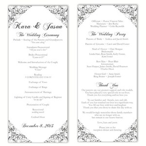 Wedding Program Template DIY Editable Word File Instant - Etsy