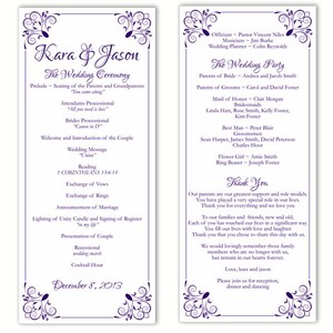Wedding Program Template DIY Editable Word File Instant Download ...