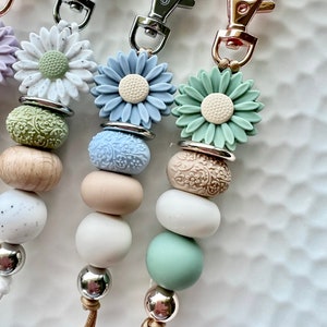 Silicone Bead Keychain-beaded Keychain-beaded Keyring-handbag ...