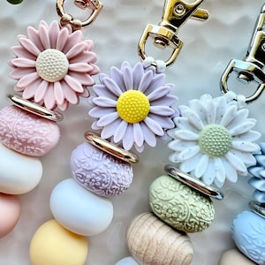 Silicone Bead Keychain-beaded Keychain-beaded Keyring-handbag ...