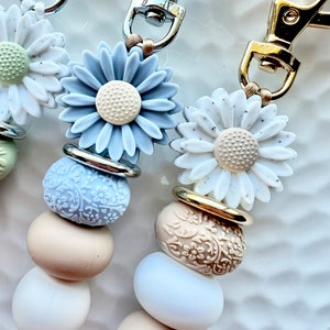 Silicone Bead Keychain-beaded Keychain-beaded Keyring-handbag ...