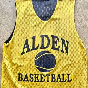 Cool Reversible Double-sided Alden Basketball Yellow Navy Sports Jersey ...