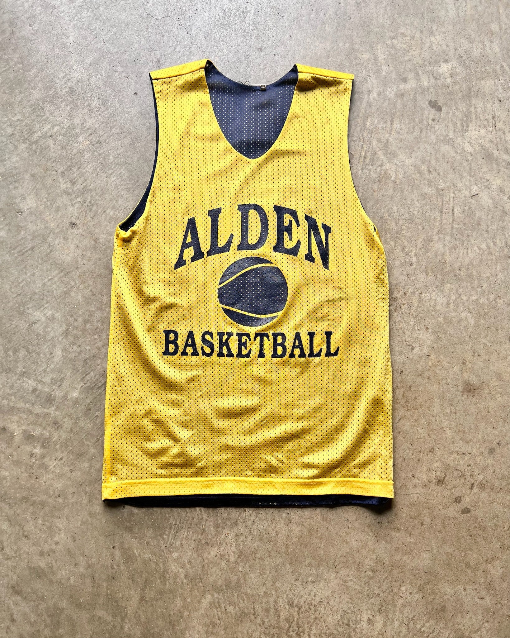 Cool Reversible Double-sided Alden Basketball Yellow Navy Sports Jersey ...