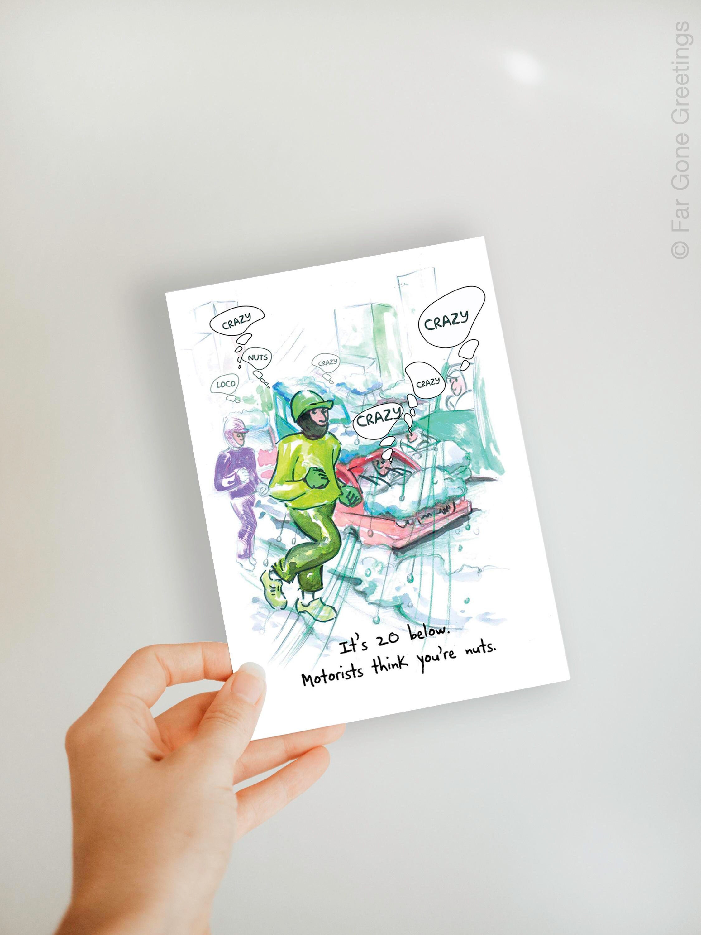 Printable Birthday Card for Runner, Winter Running Happy Birthday Card ...