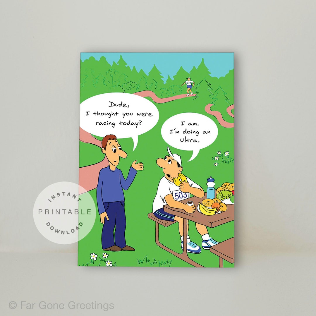 Ultra Runner Printable Bday Card, Marathon Runner Greeting Card ...
