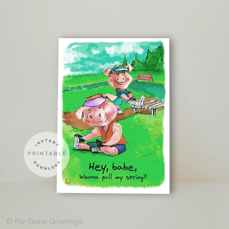 Printable Happy Bday Card for Gym Rat Doing Hamstring Stretch, Funny ...