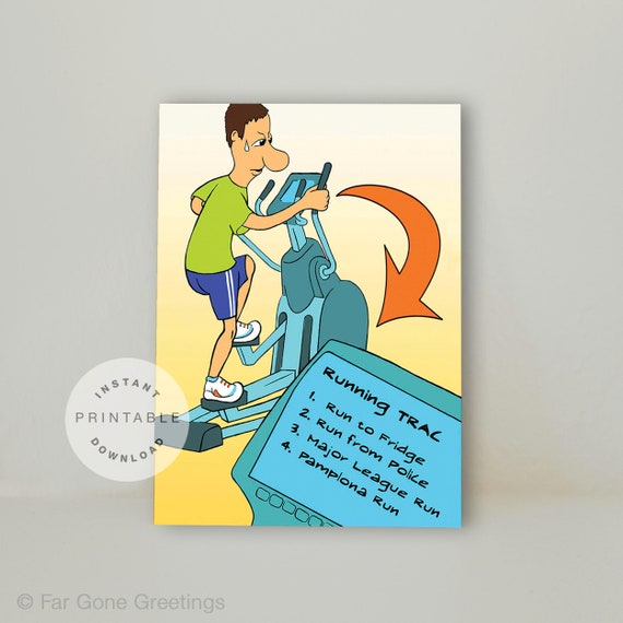 Funny bday card for runner on Peloton Birthday card for gym | Etsy