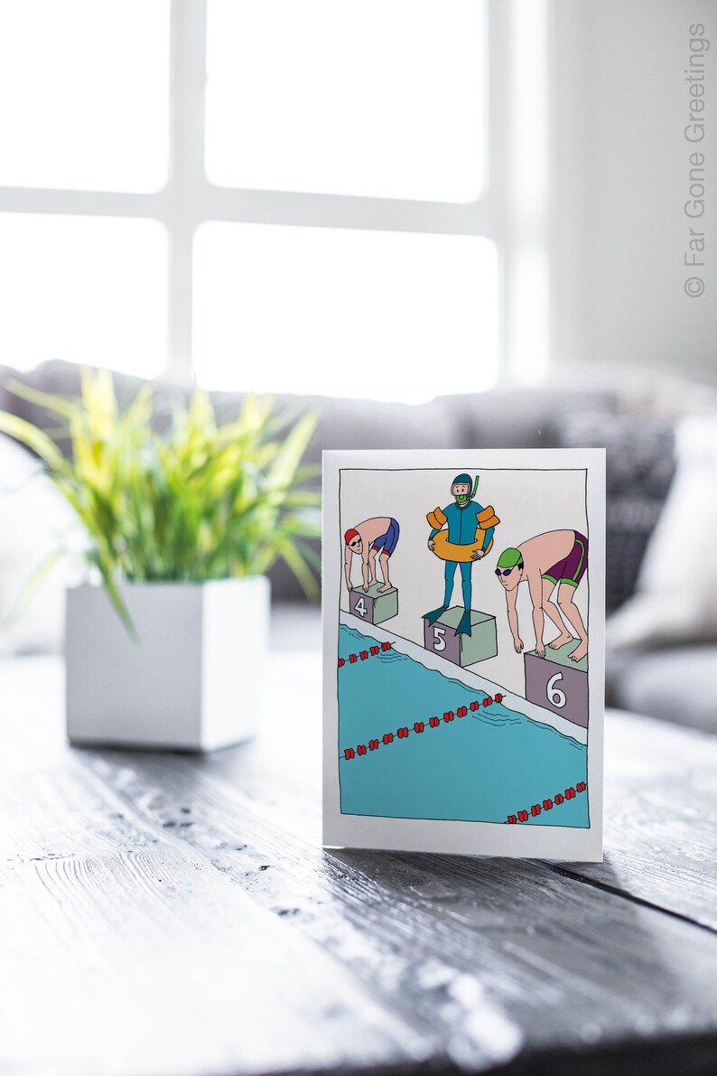 Good Luck Card for Swimmer Digital Funny Card for Novice - Etsy