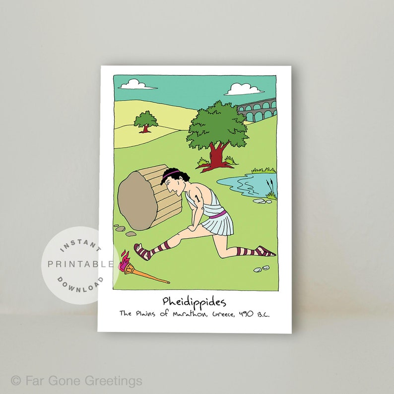 Printable Funny Birthday Card for Yogi, First Marathon Runner Greeting ...