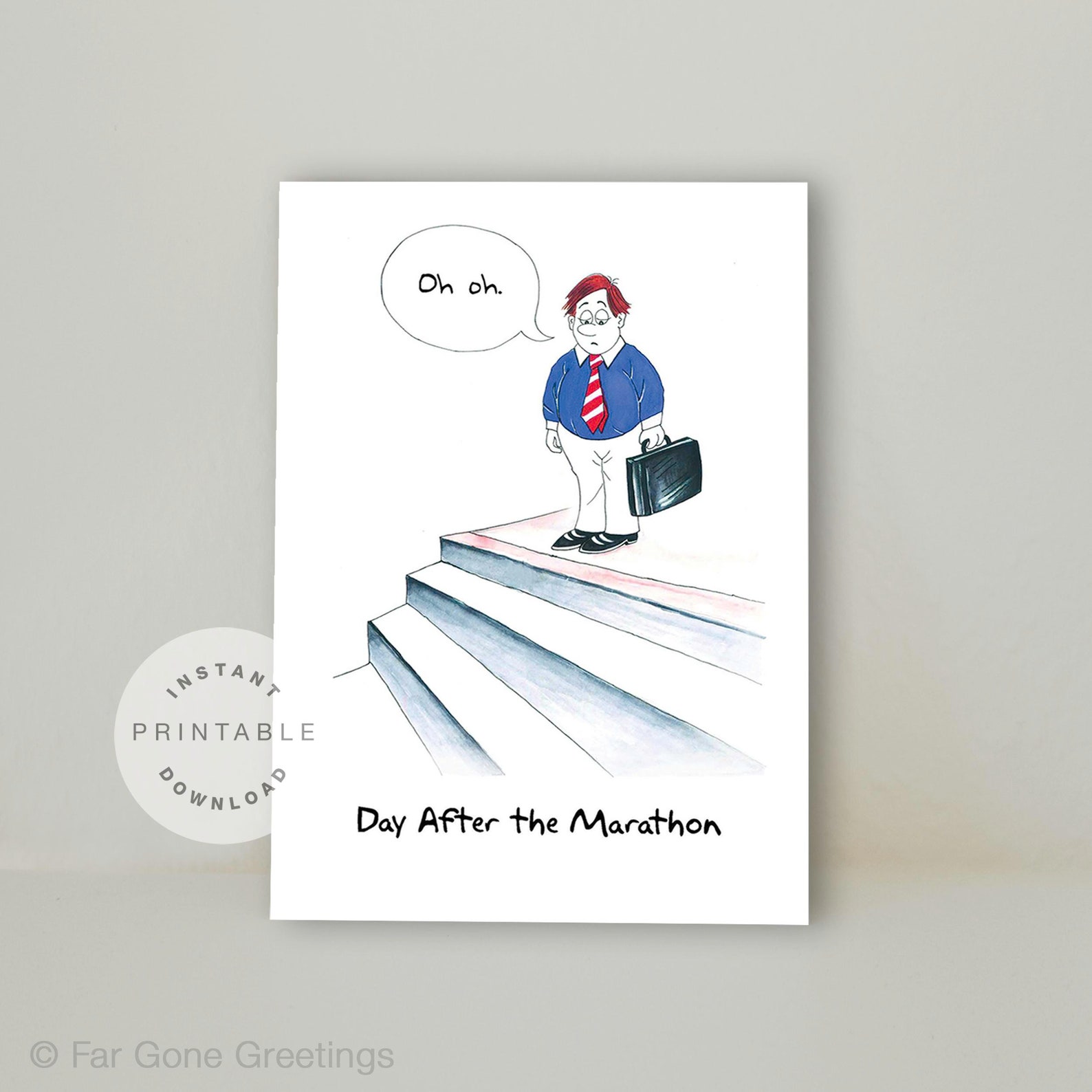 Marathon Runner Congratulations Card, Funny Running Card for Marathon ...