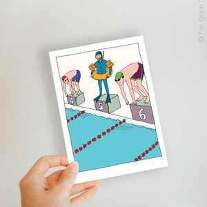 Good Luck Card for Swimmer Digital Funny Card for Novice - Etsy