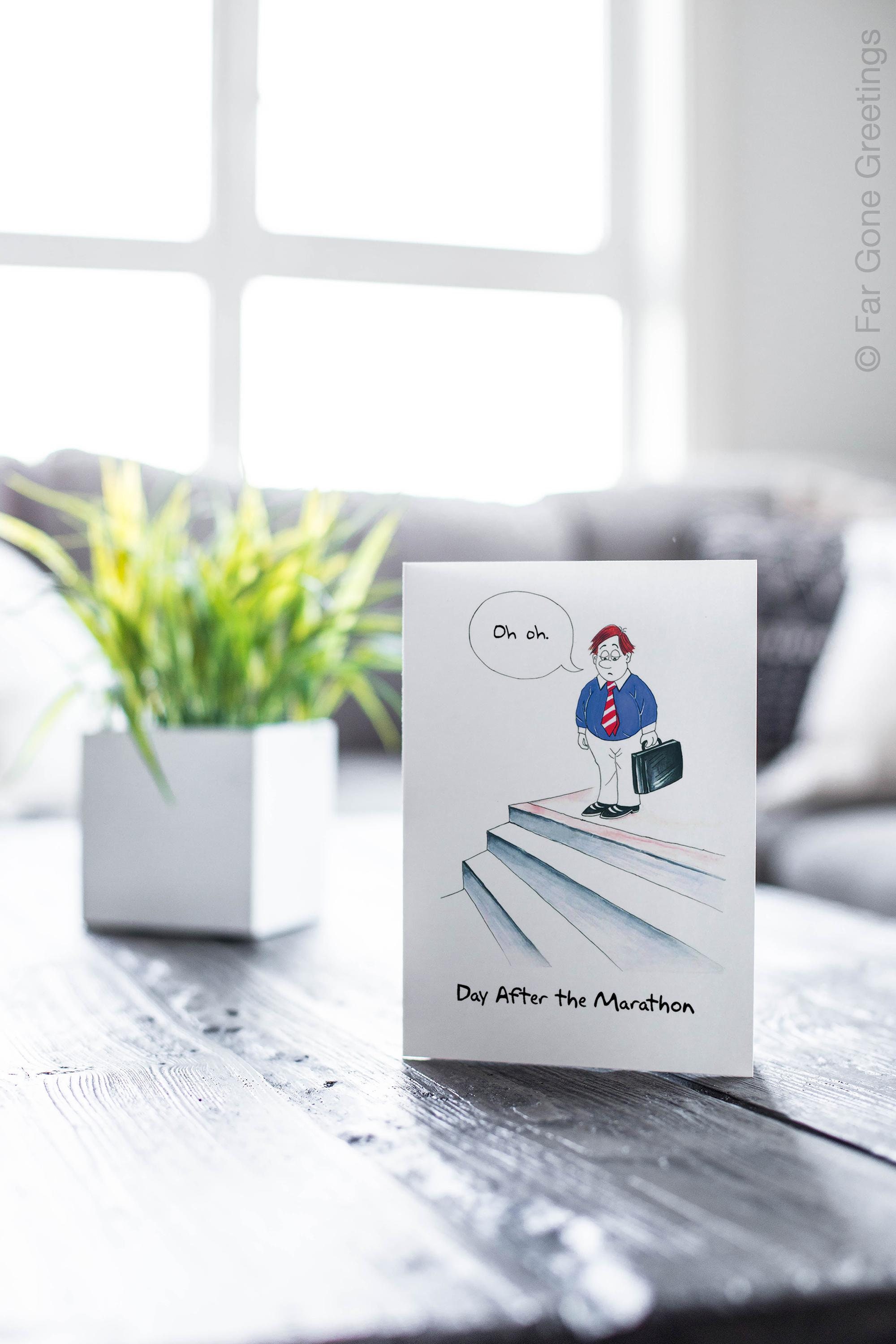 Marathon Runner Congratulations Card, Funny Running Card for Marathon ...