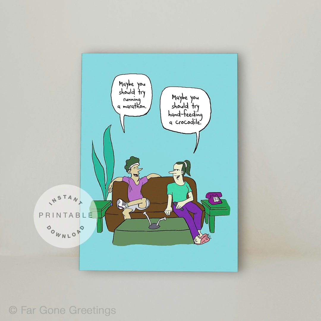 Printable Running Card for Gym Rat, Funny Bday Card for Runner ...