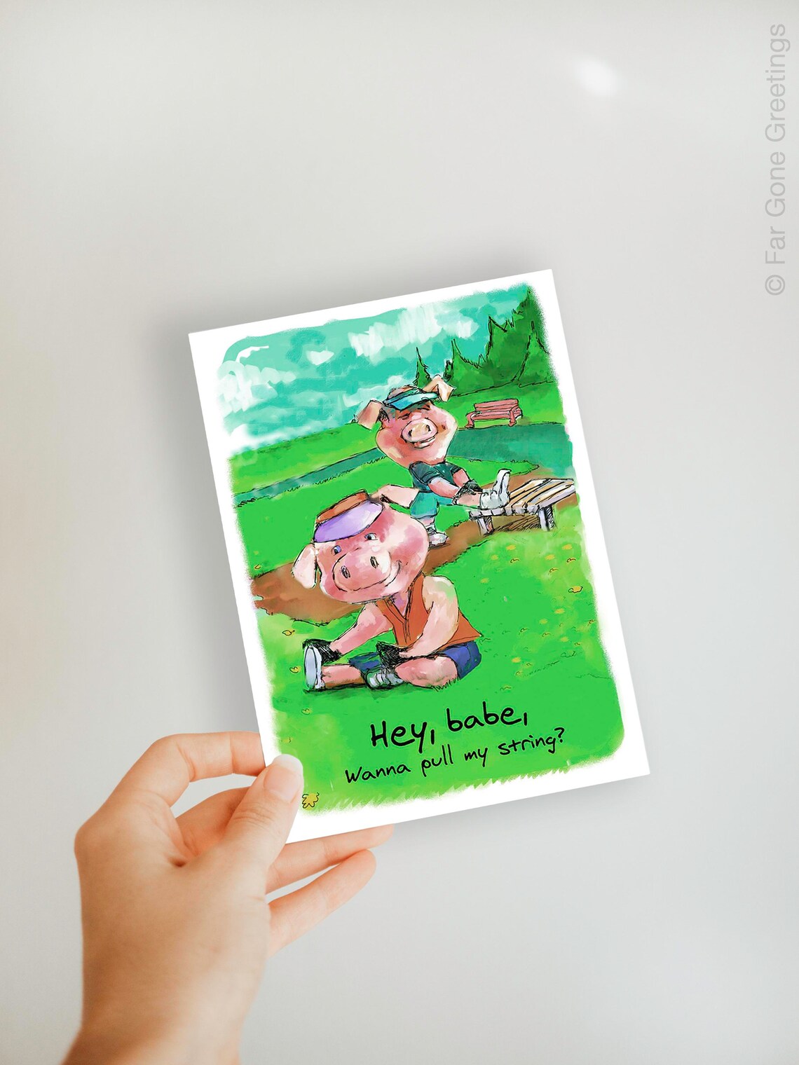 Printable Happy Bday Card for Gym Rat Doing Hamstring Stretch, Funny ...