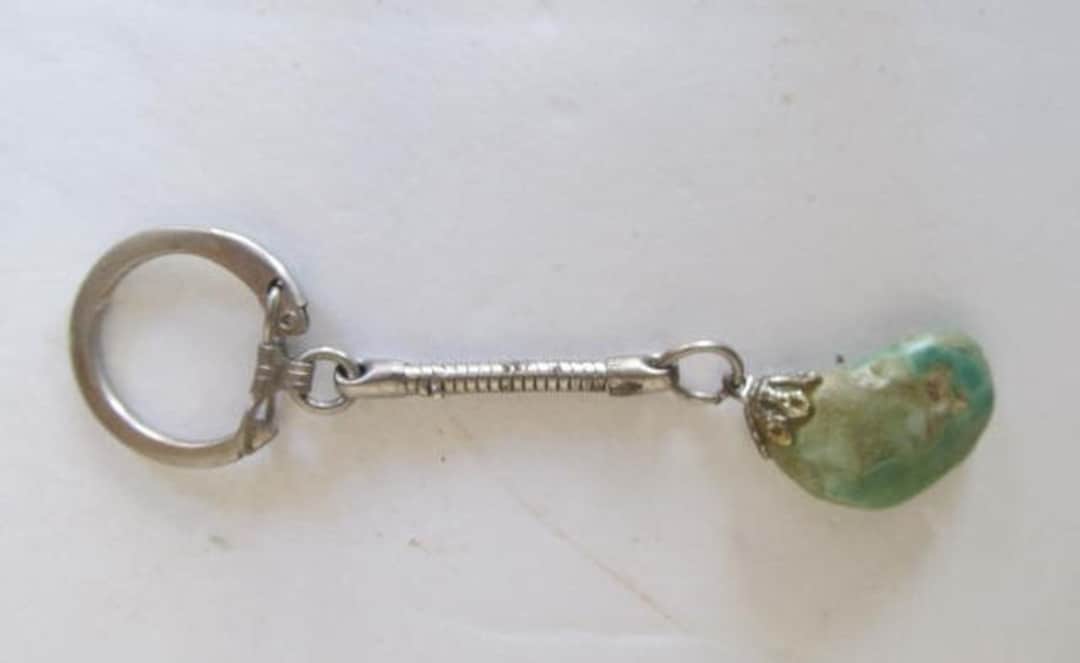 Southwestern Green Turquoise Nugget Key Ring Turquoise Keychain Vintage ...