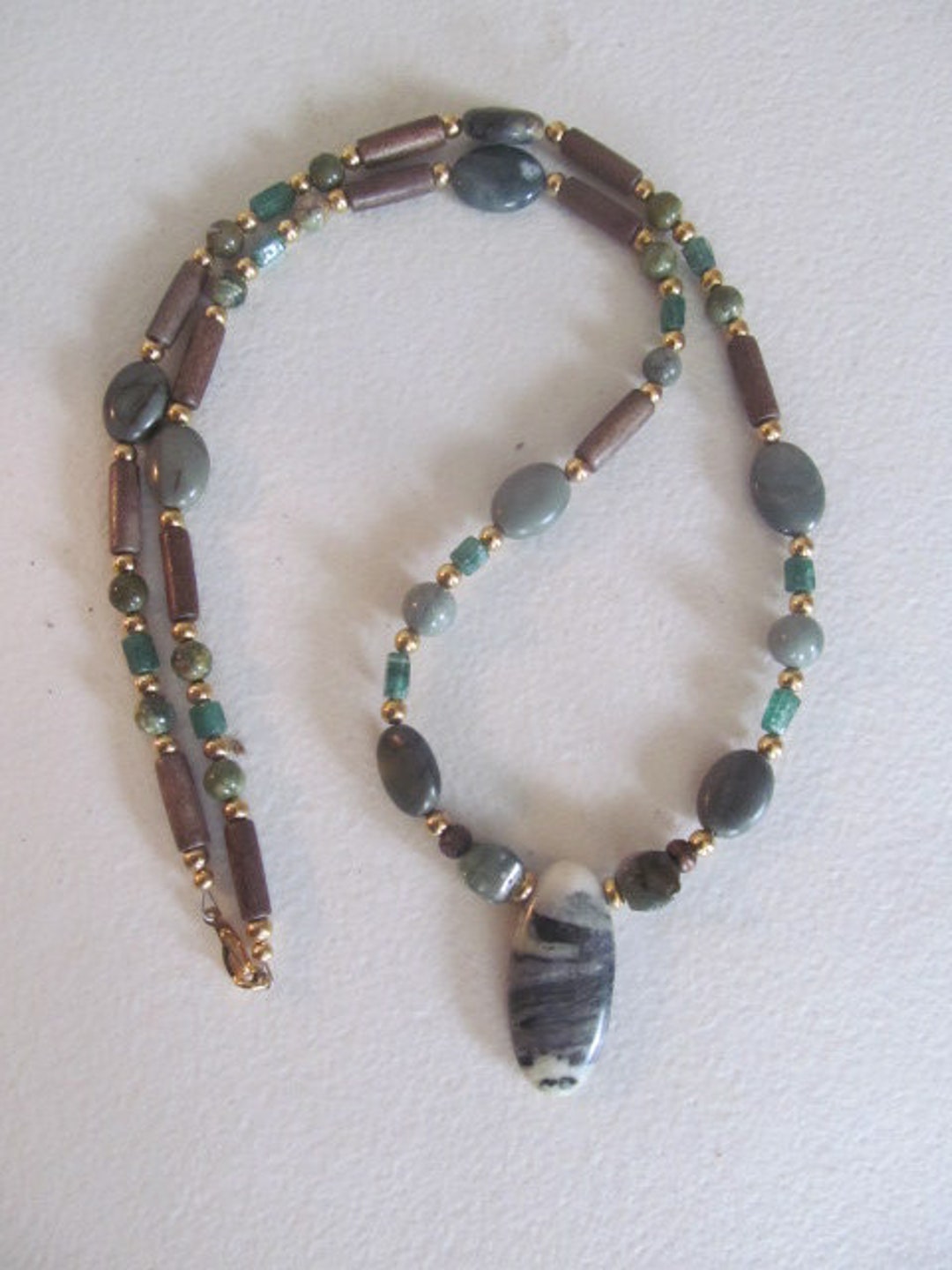 Zebra Stone Grounding Root Chakra Necklace Zebra Quarts Crystal ...