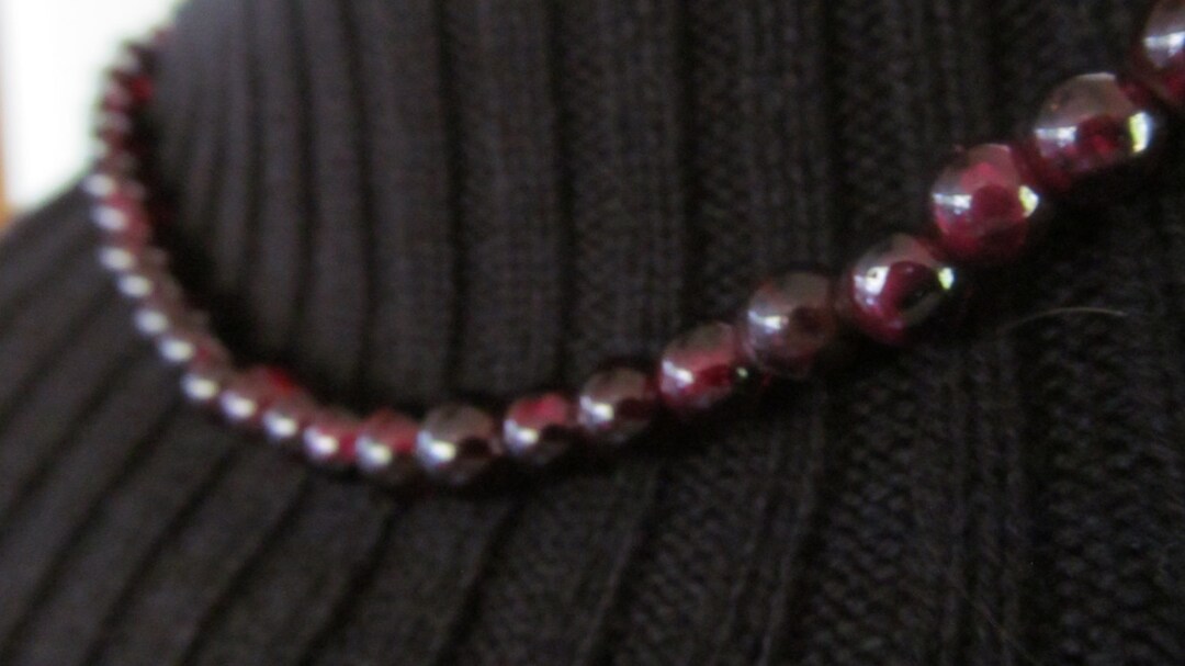 Bohemian Garnet Necklace Choker Glass Choker Necklace Ruby Red Beads Bohemian Garnet Necklace ...