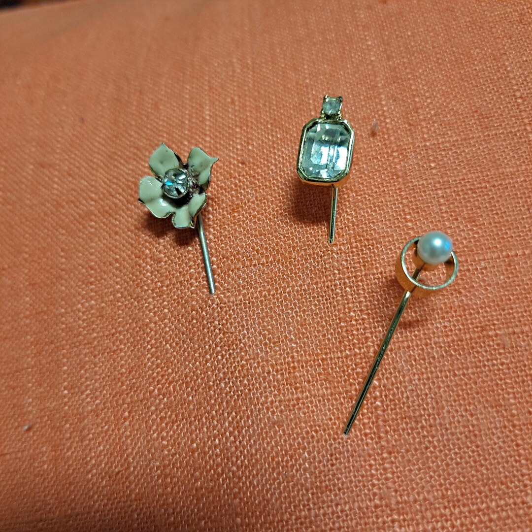 Three Vintage Stick Pins - Etsy