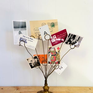 Gold Wire Memo Holder Clips Photo Tree Tall Picture Stand Adjustable ...