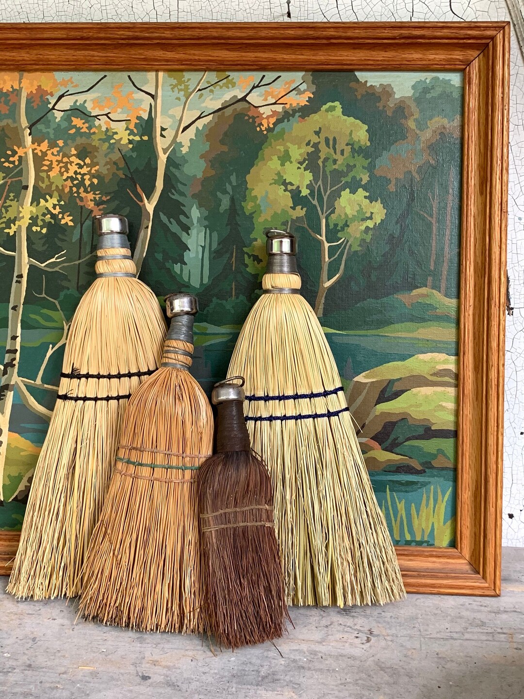 Set of 4 Whisk Brooms Natural Straw Primitive Farmhouse Decor - Etsy