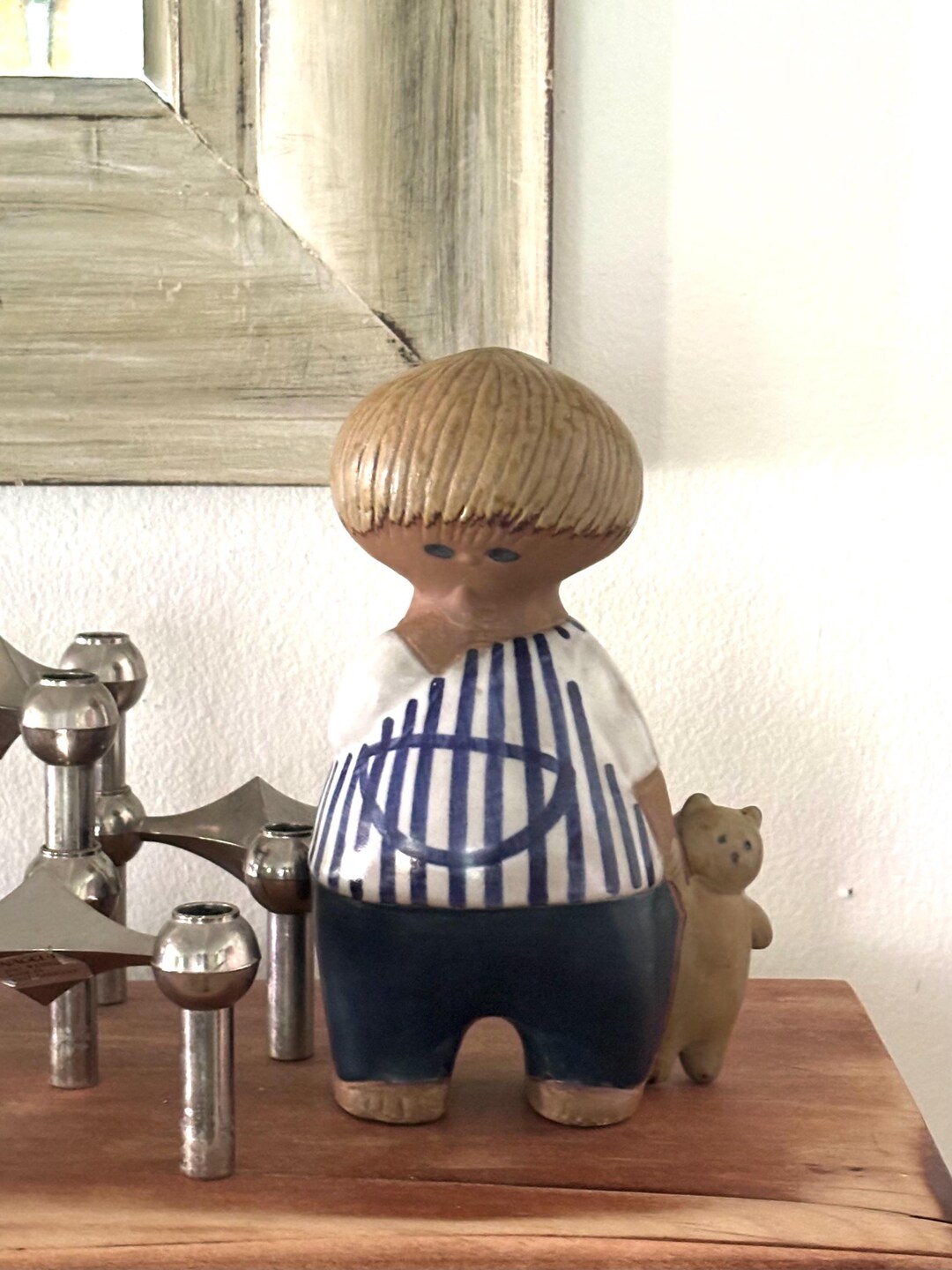 Lisa Larson Boy With Teddy Bear Ungar Series Malin Sweden - Etsy