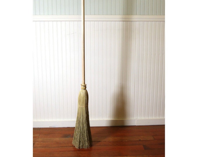 Early American Floor Broom - Trimmed Version - Traditional Round Sewn ...