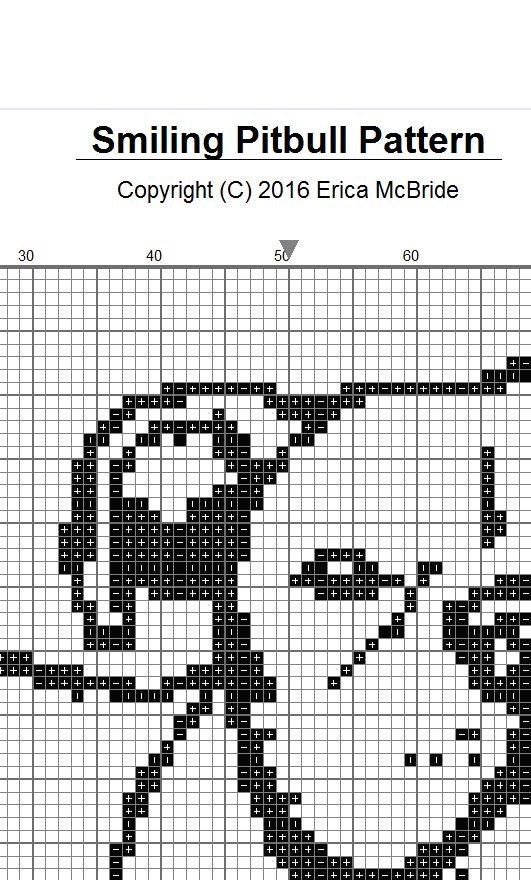 Smiling Pit Bull Pibble Staffy Silhouette Small Cross Stitch | Etsy