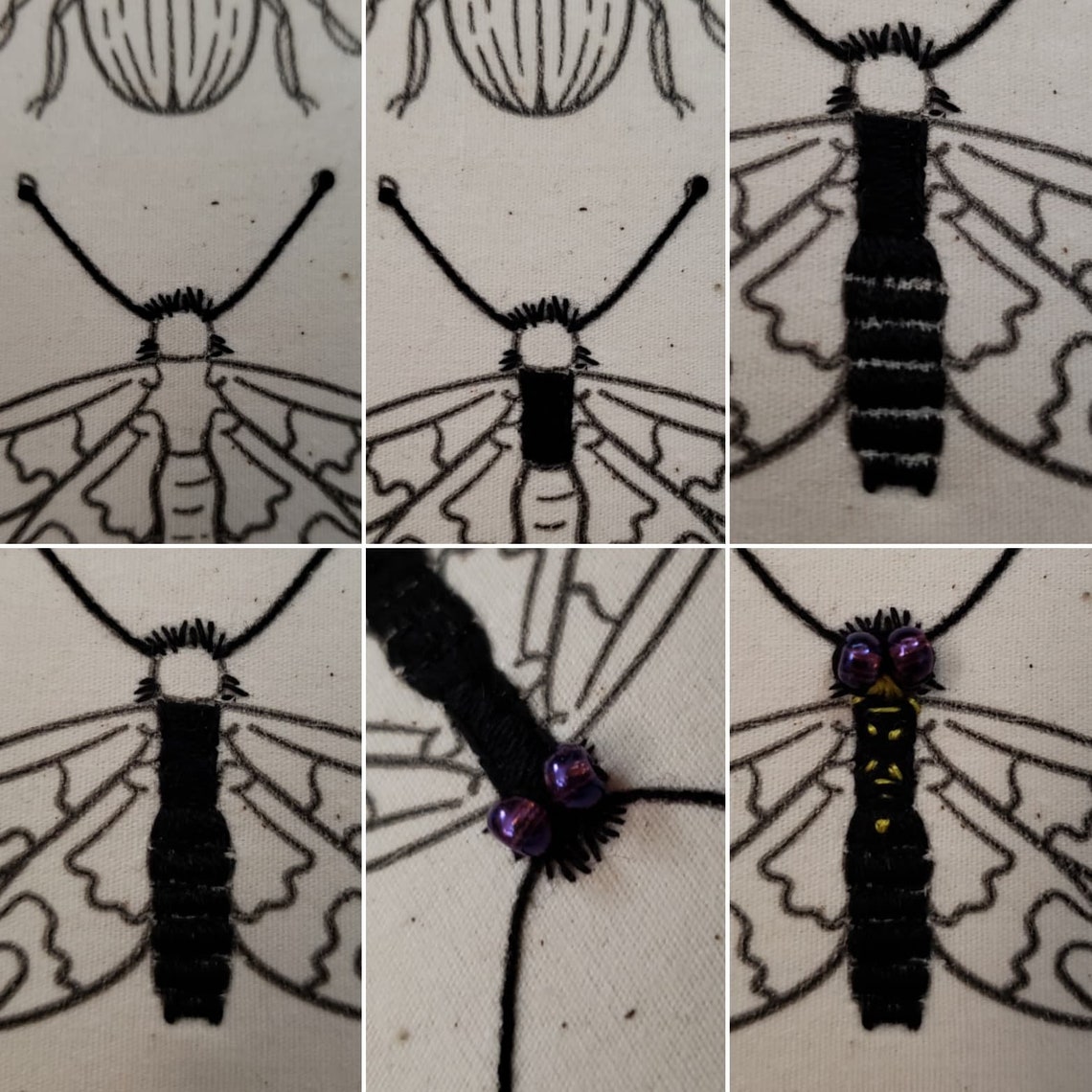 Insect Bugs Embroidery Pattern Entomology Cicada Dragonfly - Etsy