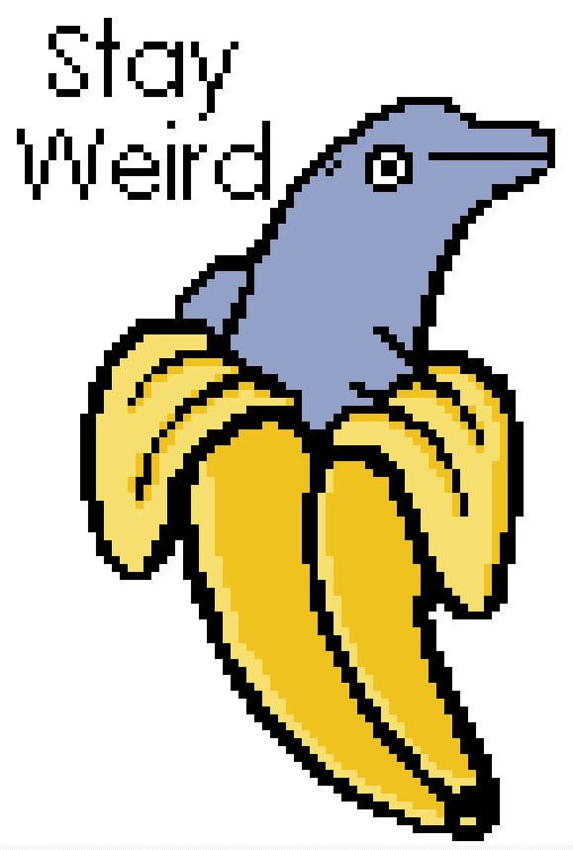 Dolphin Banana Stay Weird Funny Sassy Weird PDF Cross Stitch - Etsy