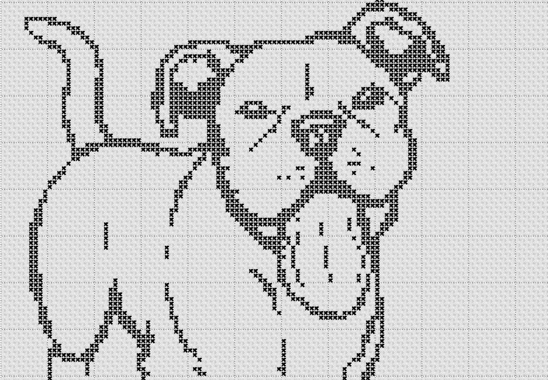 Smiling Pit Bull Pibble Staffy Silhouette Small Cross Stitch Pattern 1 ...