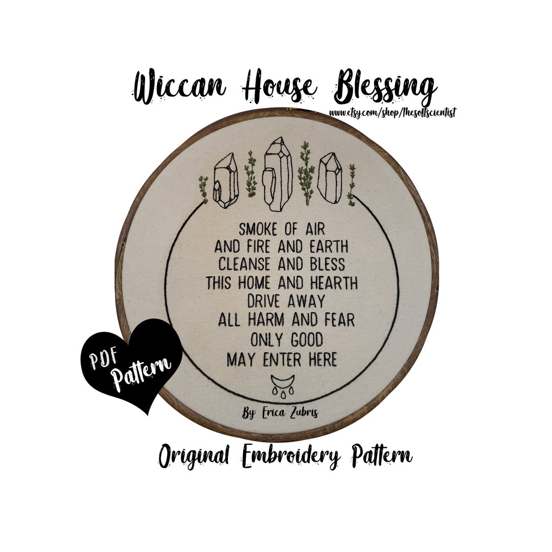 Wiccan Occult House Blessing With Crystals & Sage PDF Embroidery ...