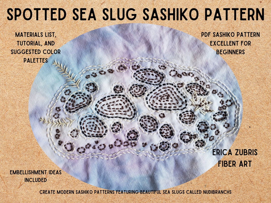 Spotted Sea Slug Sashiko Nudibranch Ocean Embroidery Pattern - Etsy