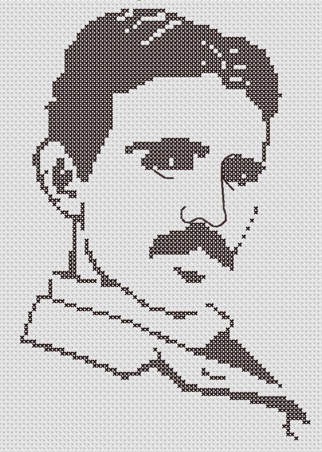 Nikola Tesla Silhouette Cross Stitch 1 Color Easy PDF Pattern - Etsy