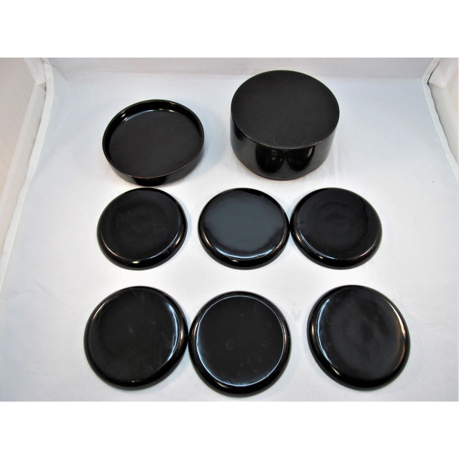 Vintage Japanese Black Lacquerware Coaster Set - Etsy