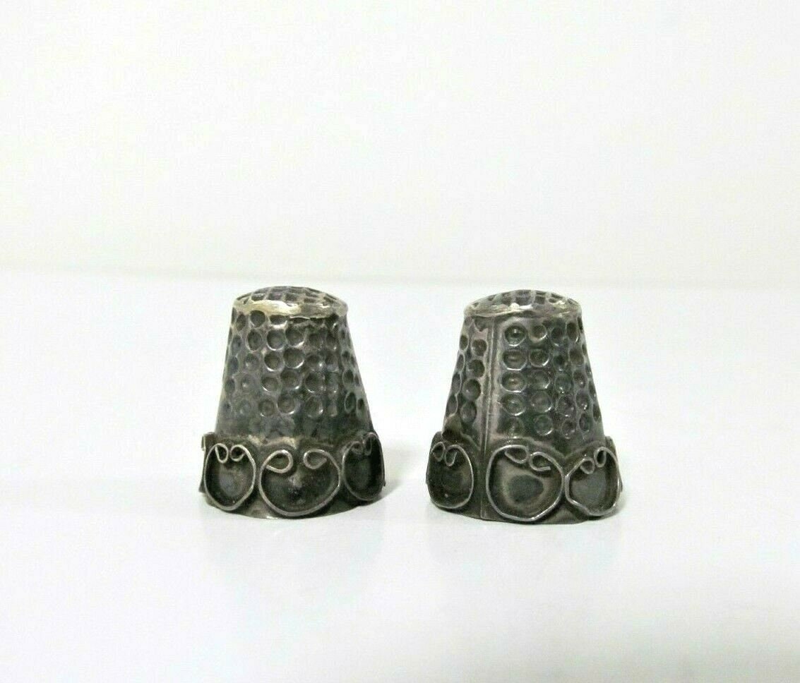 Vintage Sterling Silver Thimbles Scrolled Design 2 Piece Lot - Etsy