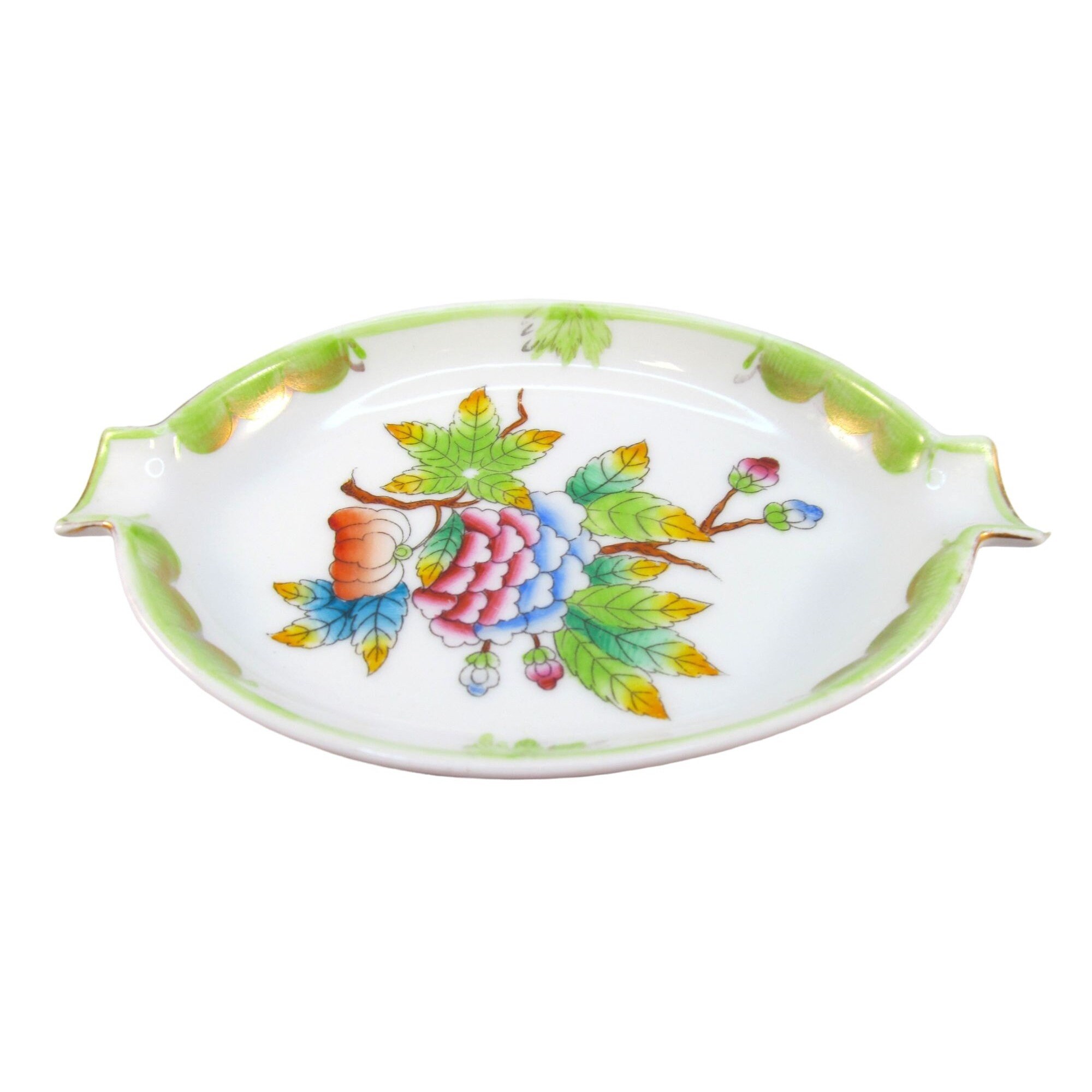 Vintage Herend Porcelain Oval Ashtray Hand Painted Queen Victoria ...