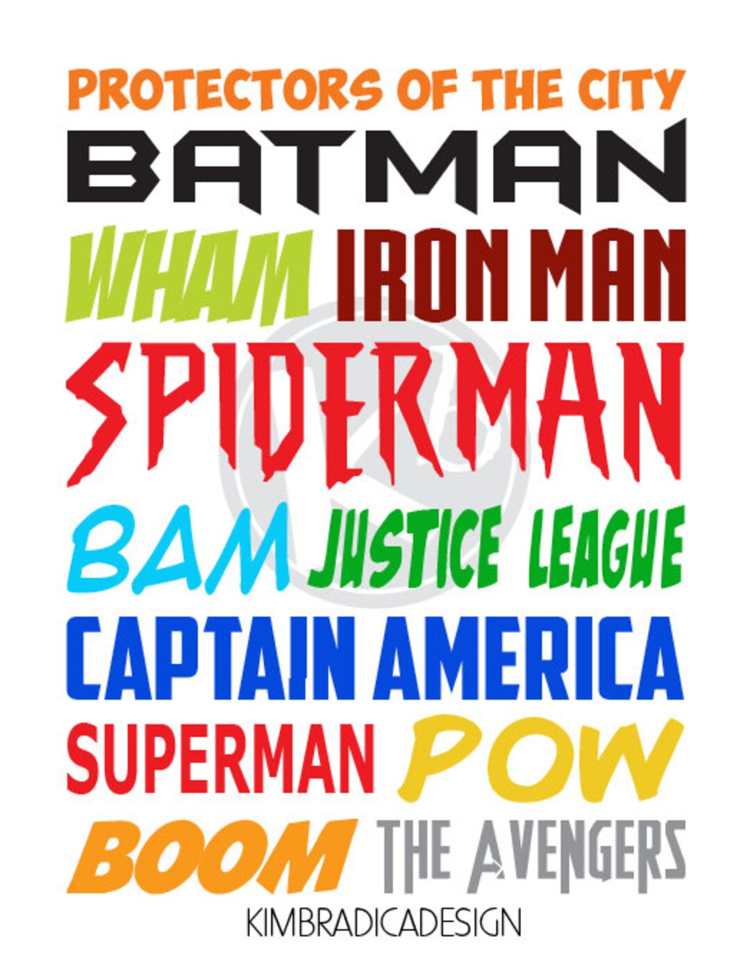 Superhero Subway Art, 11x14 Digital Print - Etsy
